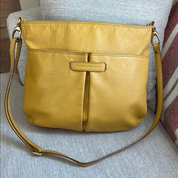 Plinio Visona | Bags | Plinio Visona Yellow Crossbody Bag With Gold ...